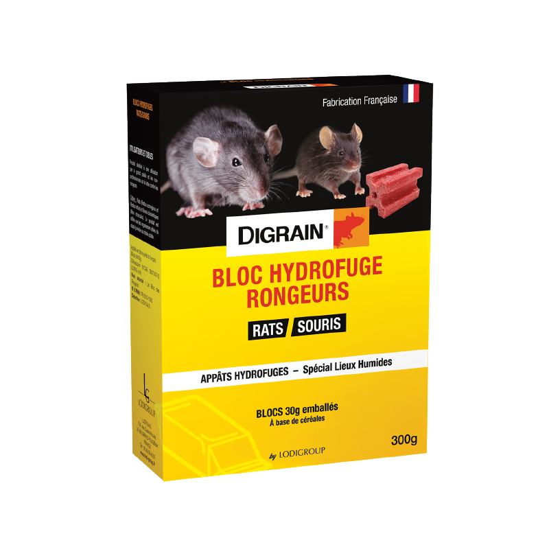 DIGRAIN® Bloc Hydrofuge Rongeurs 300g - Lodi-hygiène