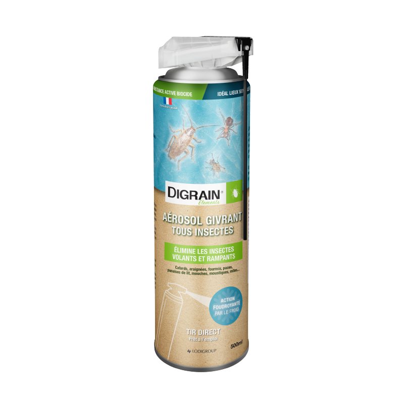 DIGRAIN Eléments Aérosol Givrant Tous Insectes 500ml - Lodi-hygiène